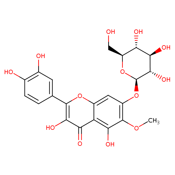 2-(3,4-Dihydroxyphenyl)-7-(beta-D-glucopyranosyloxy)-3,5-dihydroxy-6-methoxy-4H-1-benzopyran-4 ...