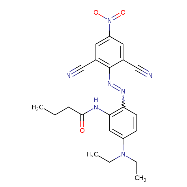 Butanamide, N-[2-[(2,6-dicyano-4-nitrophenyl)azo]-5-(diethylamino)phenyl]- | SIELC Technologies